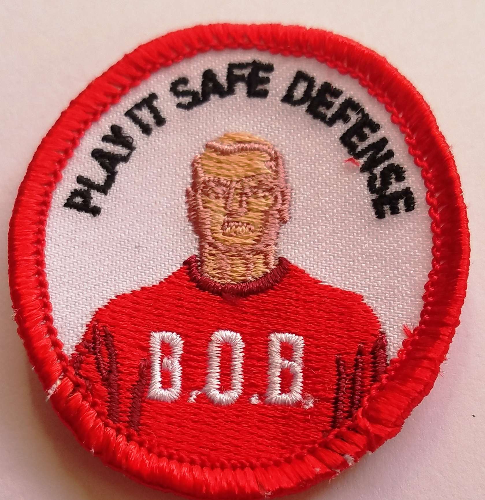 Play It Safe Girl Scout BOB patch - Defense In Heels